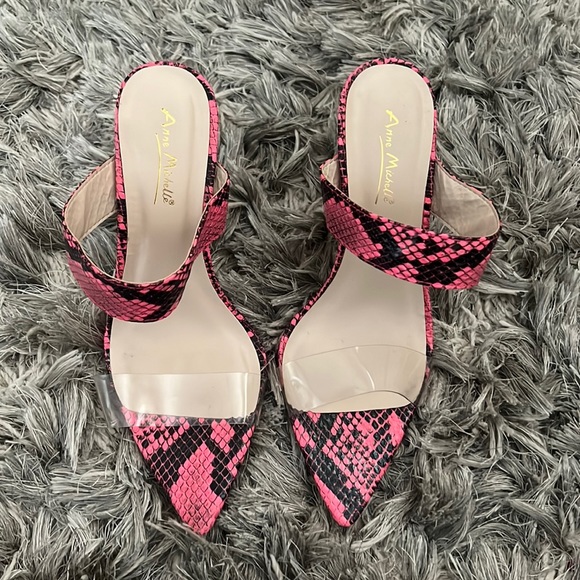 Anne Michelle | Shoes | Nen Pink Python Sexy Heels | Poshmark